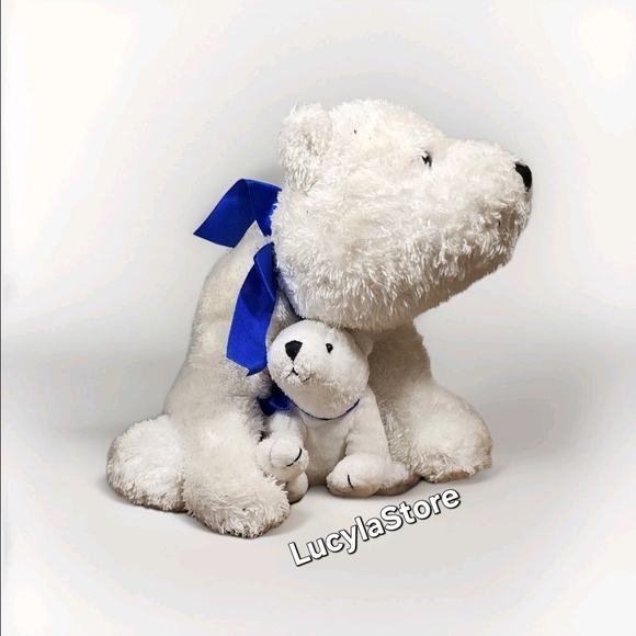 rbi | Toys | Rbi Polar Bear Mama Cub 2 Plush And 6 Baby Cub Attached ...